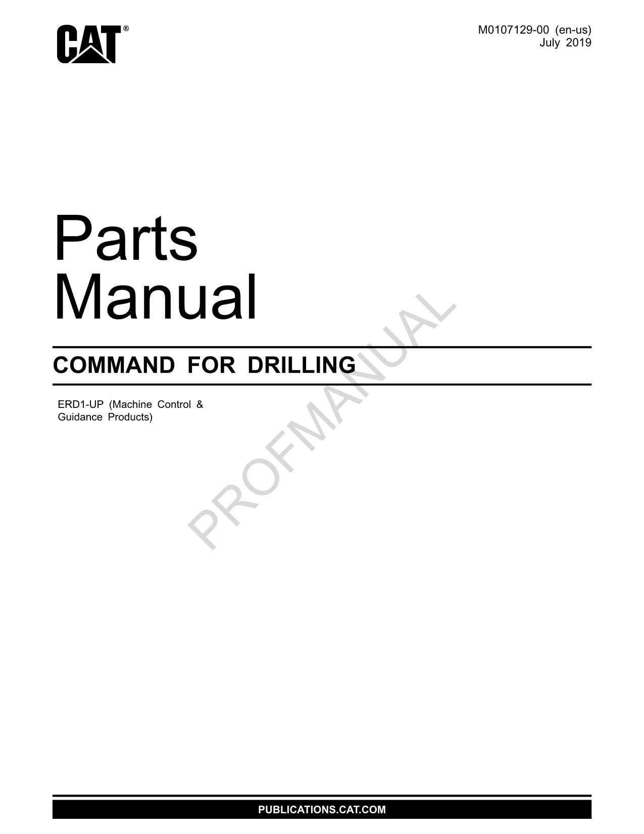 Caterpillar Cat Command Drilling Parts Catalog Manual – PROFMANUAL